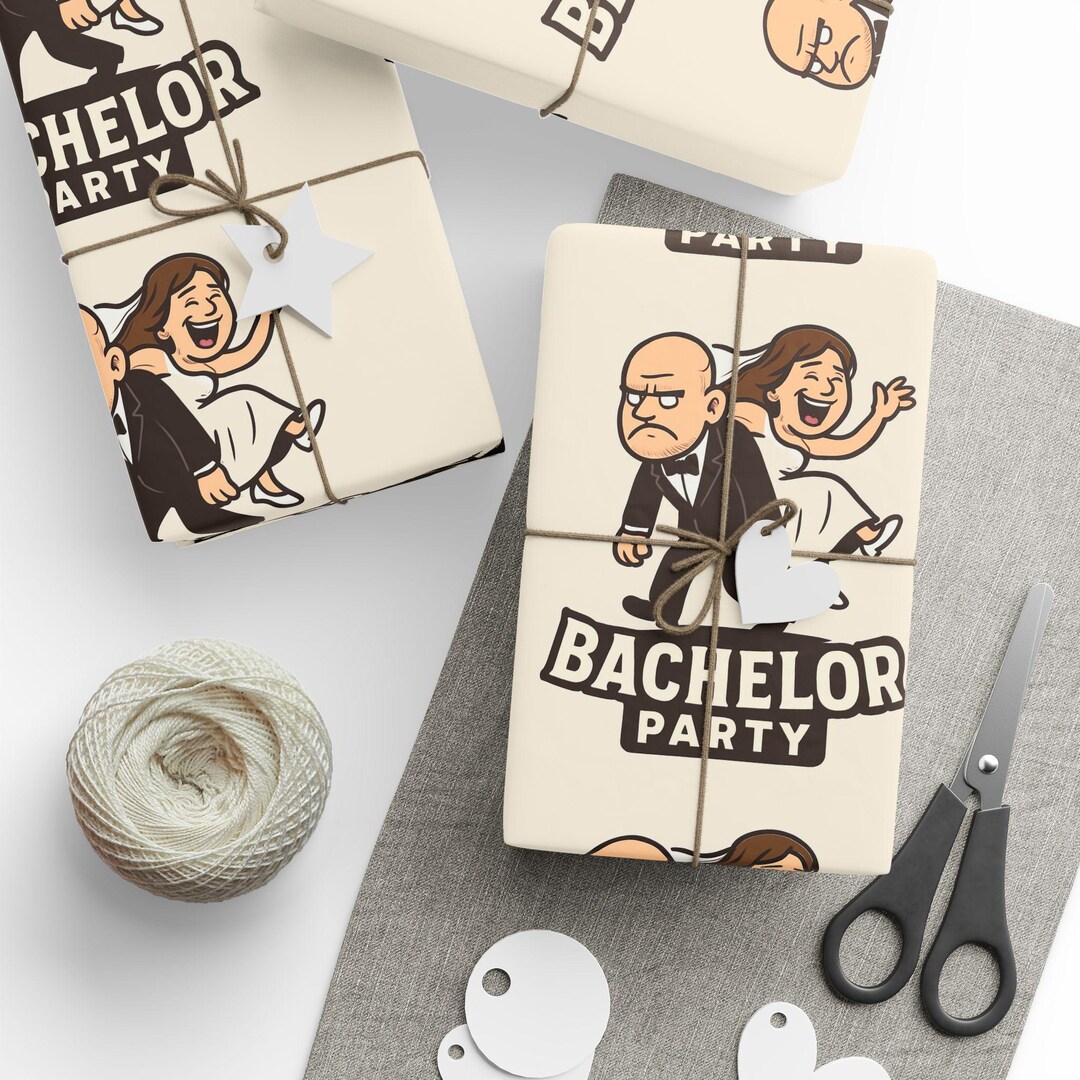 Gift Wrapping Paper, Bachelor Party Funny Present Wrap, Gag Gift Paper ...