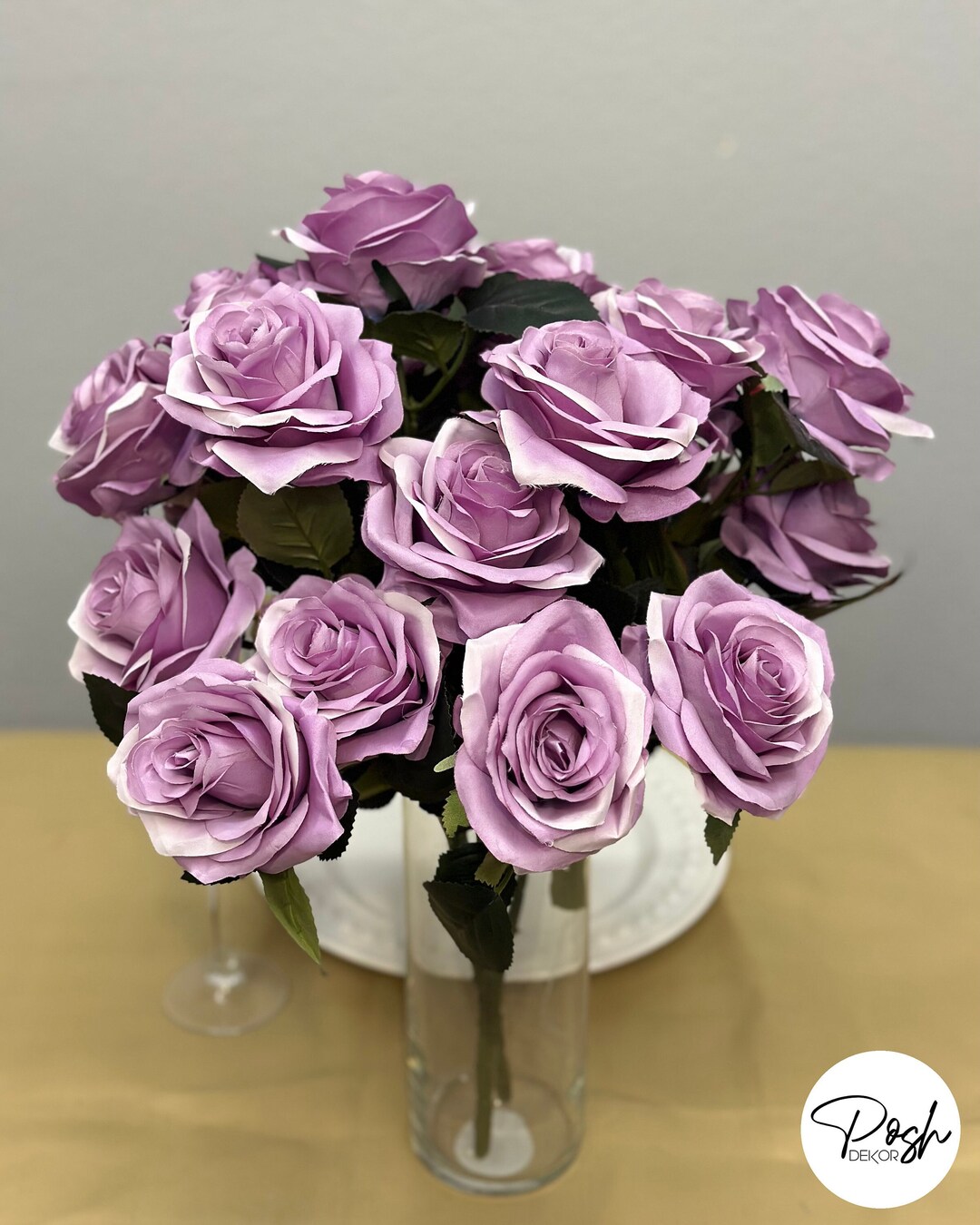 DUSTY LAVENDER Rose Bouquet With PREMIUM Silk Roses. Wedding ...