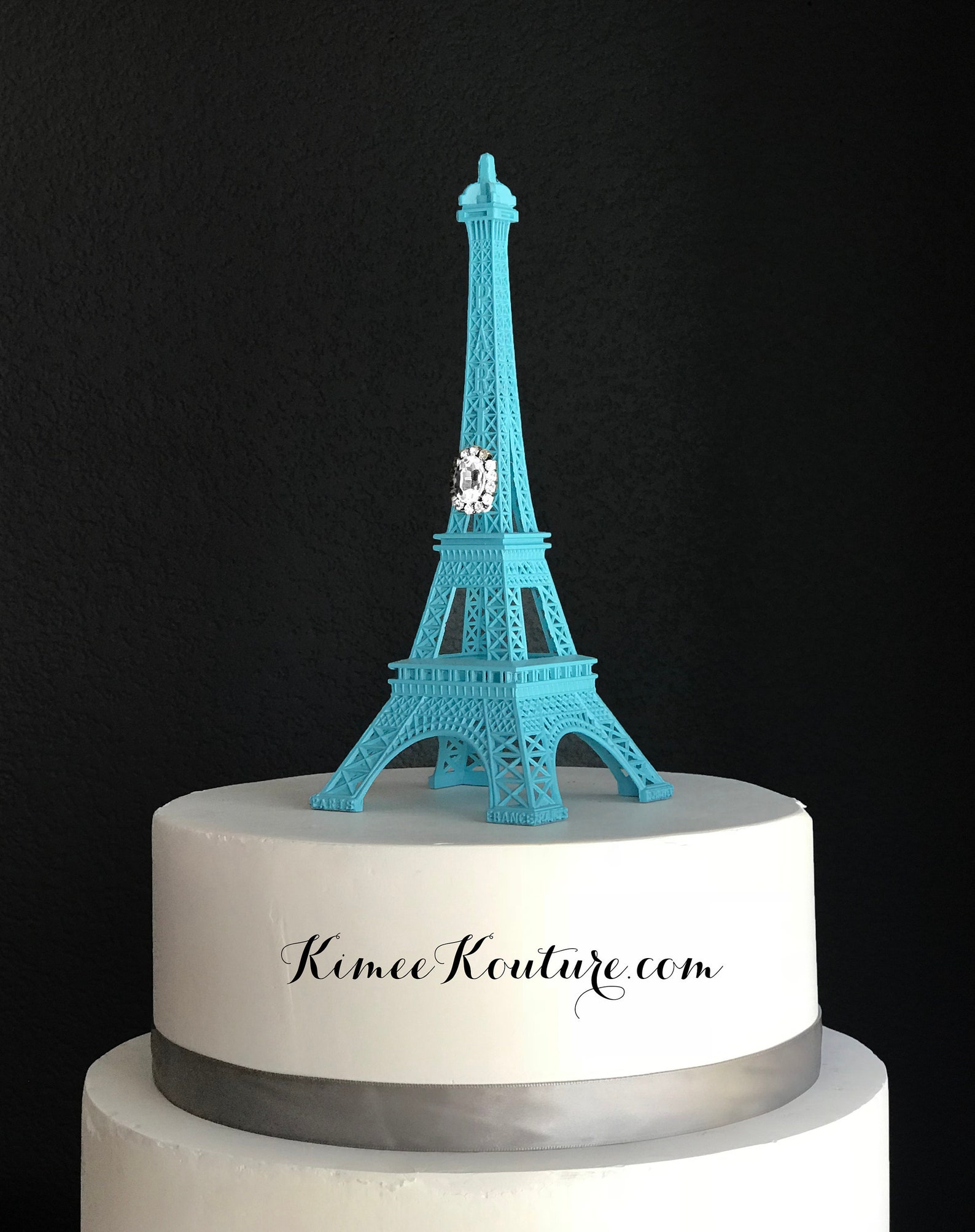 EIFFEL Tower Cake Topper With Rhinestone BROOCH. Paris Wedding - Etsy