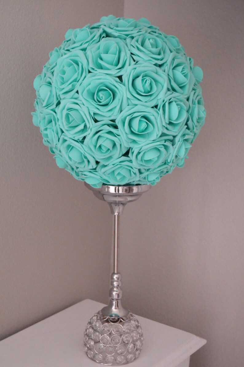 Robins Egg Blue Kissing Ball Wedding Centerpiece Mint Flower Etsy