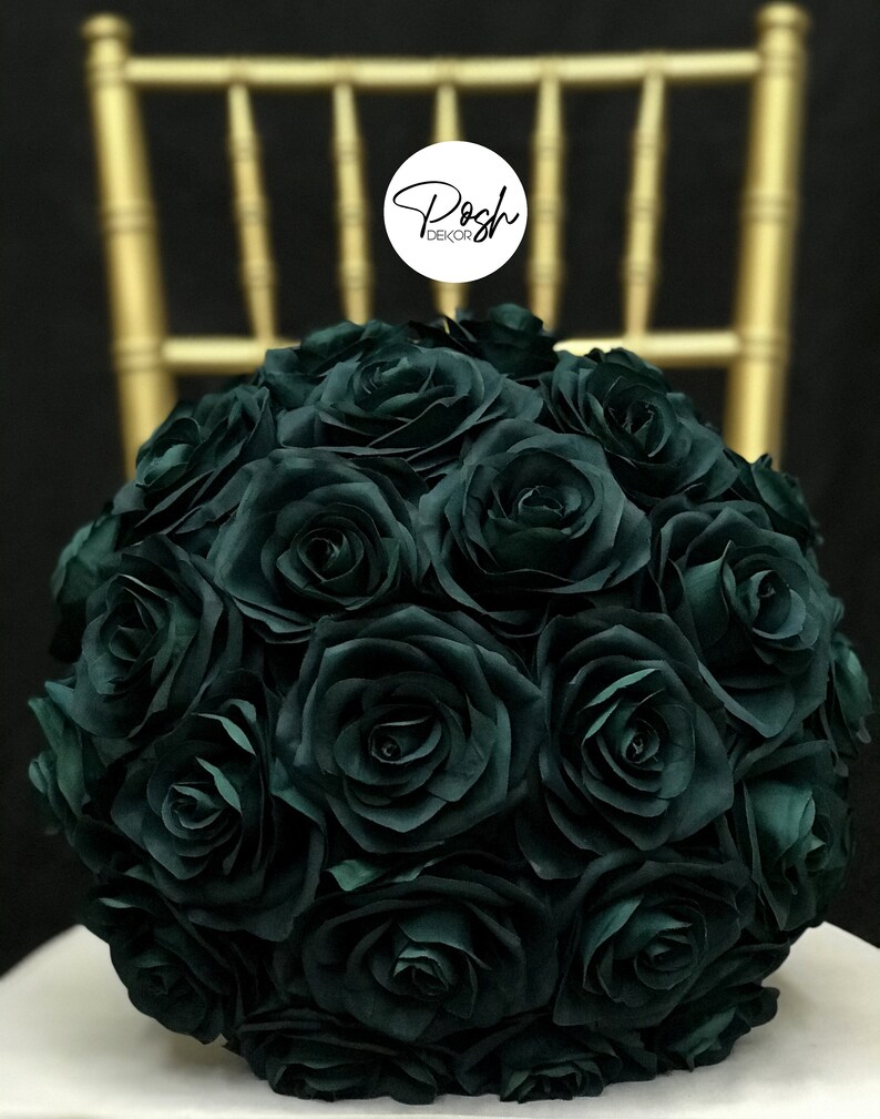 HUNTER GREEN Rose Ball. Hunter Green Centerpiece. Hunter Green - Etsy