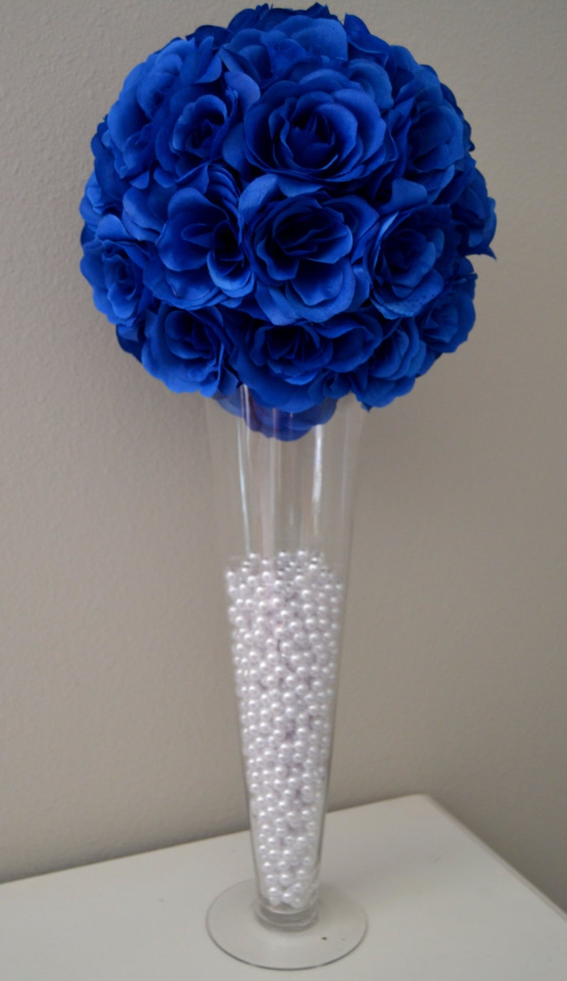ROYAL BLUE Flower Ball. Royal Blue Wedding Centerpiece. Royal Blue ...