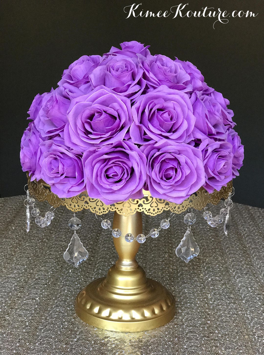 Lavender Rose Centerpiece: Real Touch Silk Wedding Pomander - Etsy