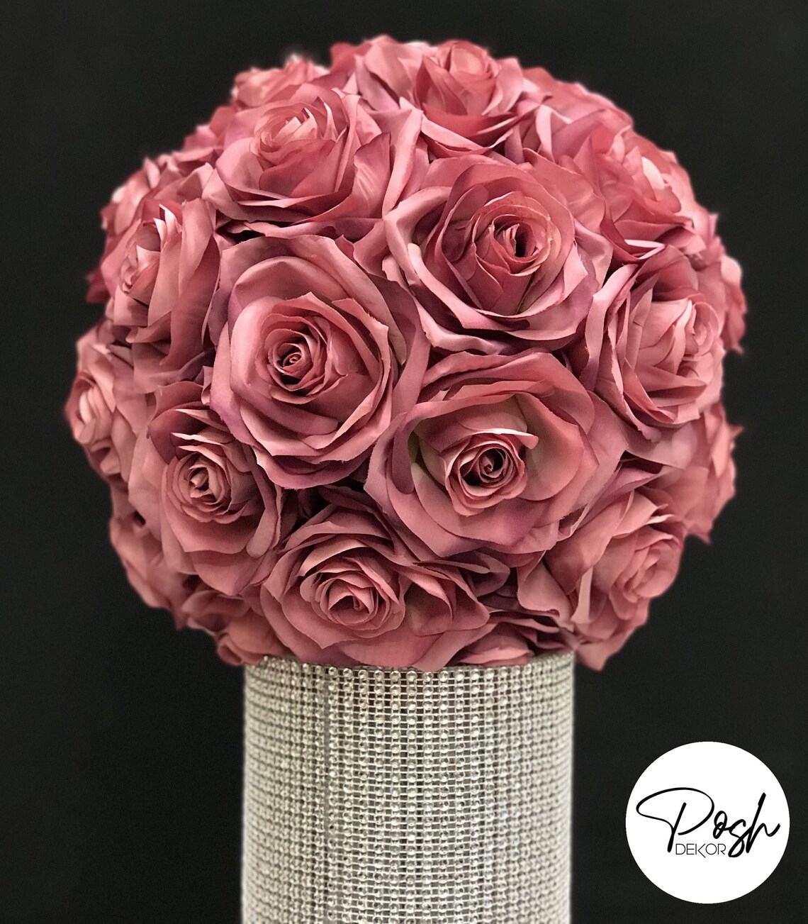 DUSTY MAUVE Rose Ball. Dusty Mauve Centerpiece. Dasty Mauve - Etsy