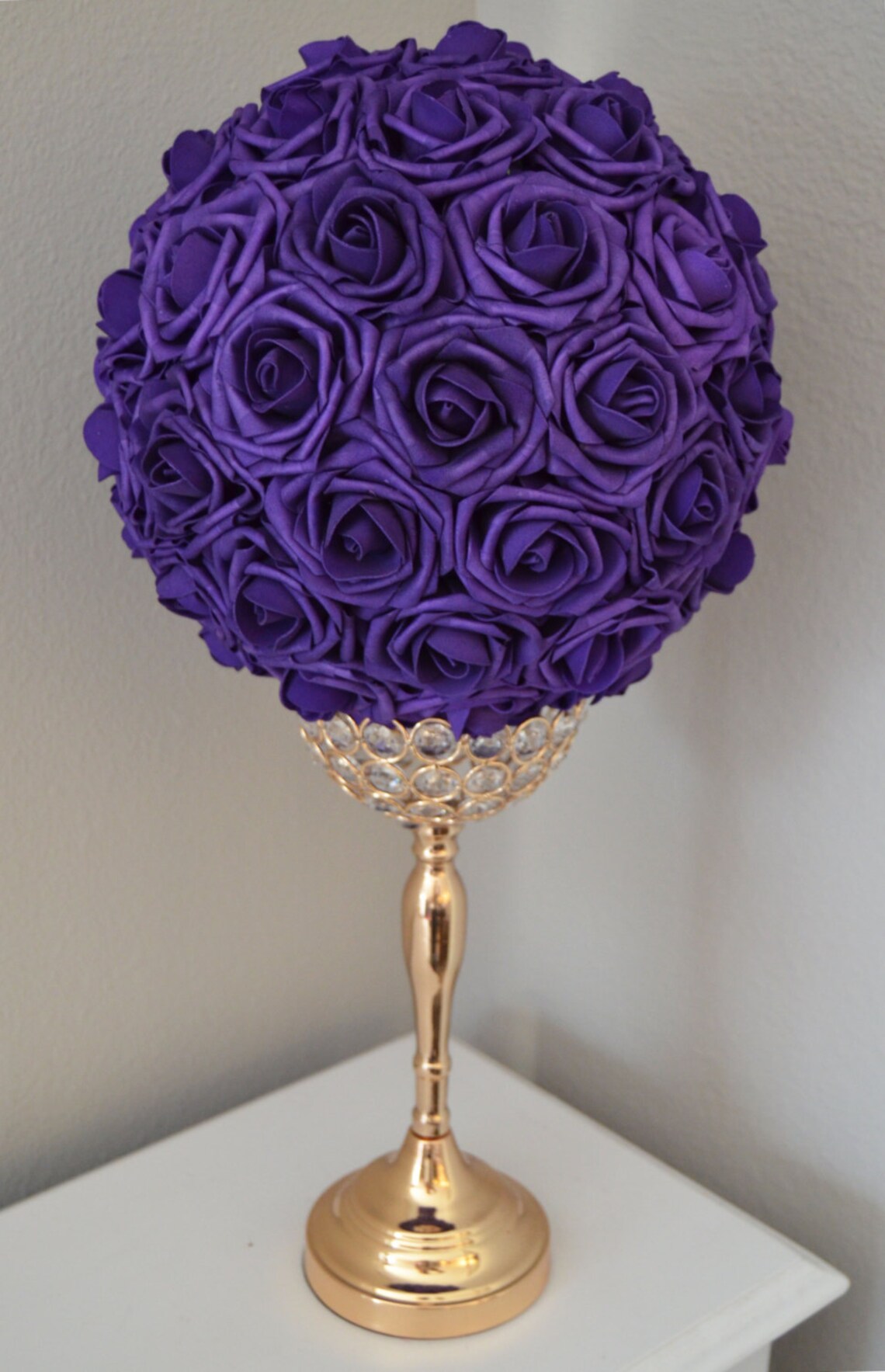 PURPLE Flower Ball Premium Real Touch Foam Rose WEDDING | Etsy