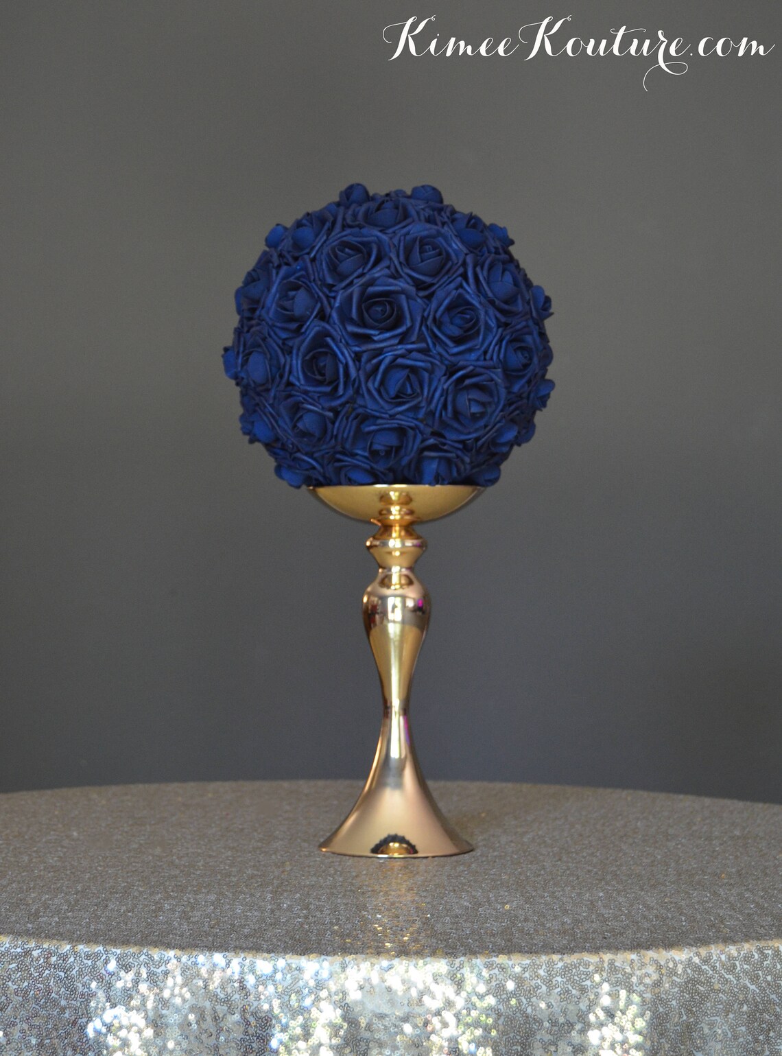 NAVY BLUE Flower Ball. Wedding CENTERPIECE. Navy Blue Wedding - Etsy