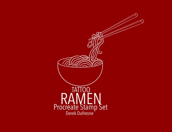 Procreate Stamp Set Ramen Tattoo Etsy