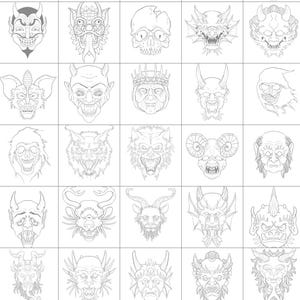 Devils, Demons, Monsters Procreate Stamp Set - Etsy