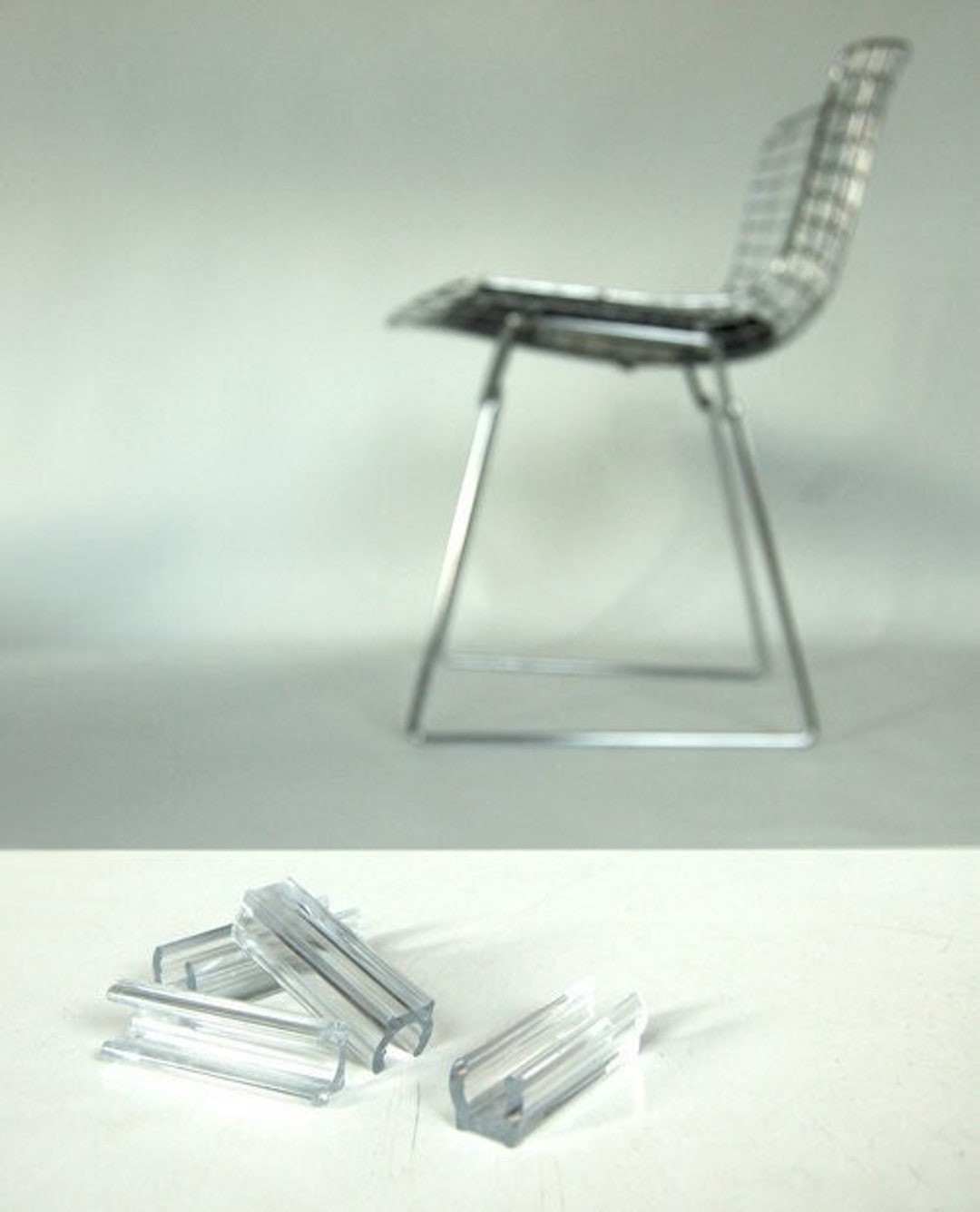 STANDARD SLED GLIDES Set of 4, Bertoia Knoll Wire Chair, Wire Side ...