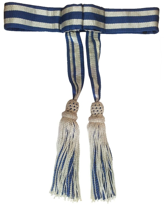 Ceremonial Officer Waist Sash Belt Silver and Blue With - Etsy
