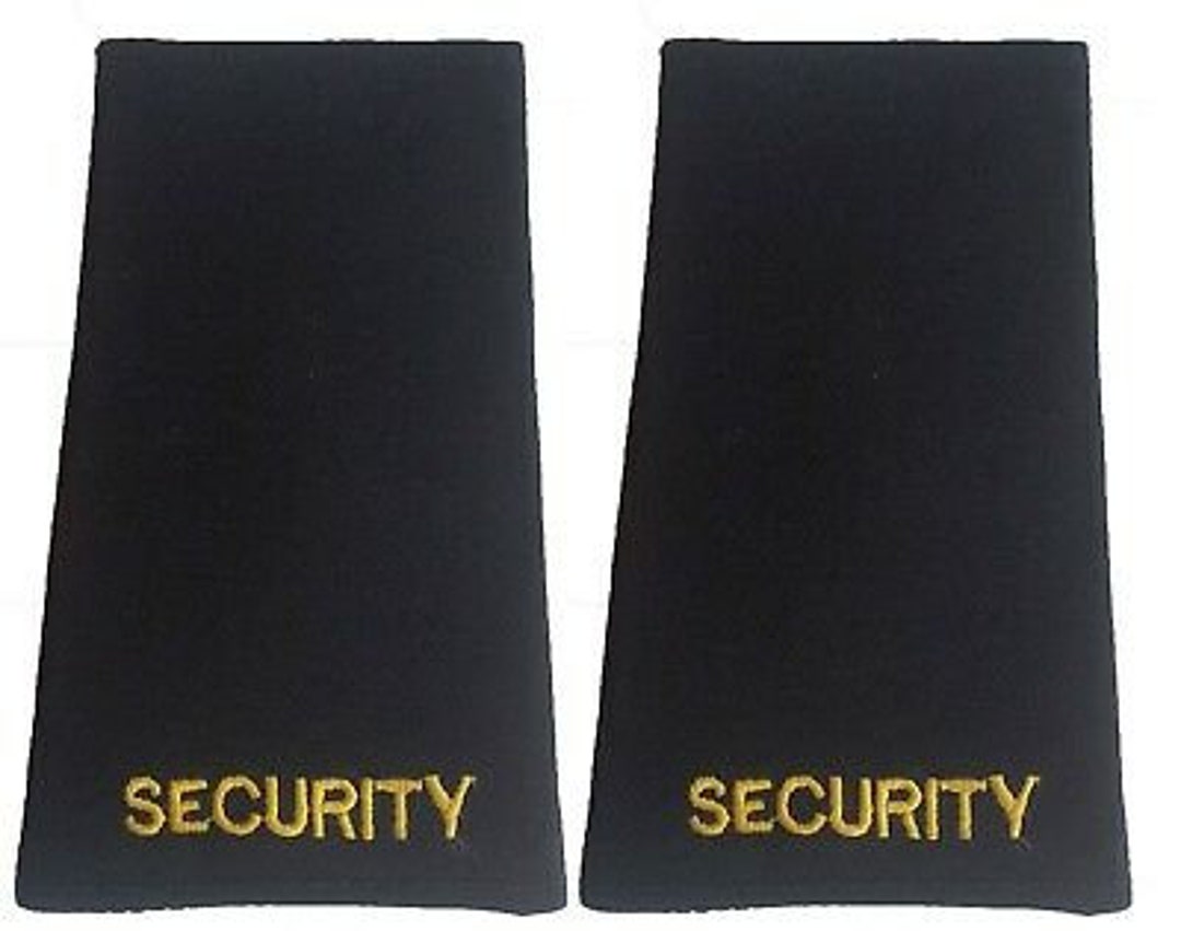 Woven Security Epaulette Slider Black Epaulettes With Gold Embroidery ...