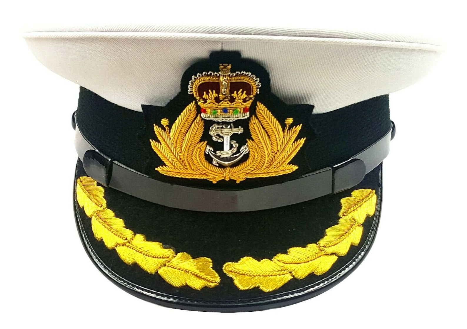 Royal Navy Officer Hat, Naval Captain Peak Cap, R N Commanders Cap ...