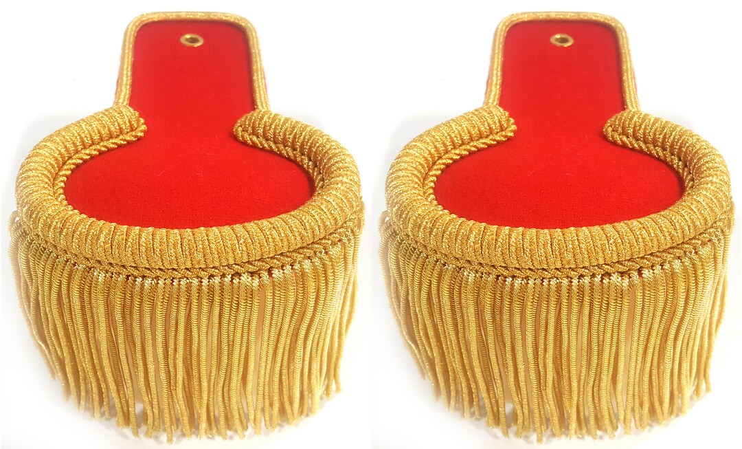 Red Blazer Gold Shoulder Bullion Fringe Epaulette - Etsy