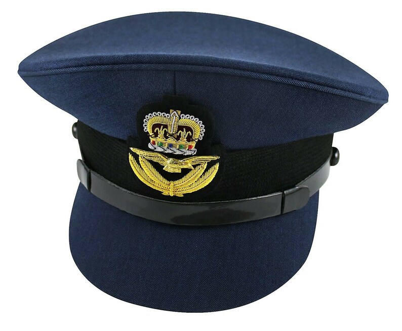 RAF Royal Air Force Officers Peaked Cap Hat With Bullion Queen - Etsy UK