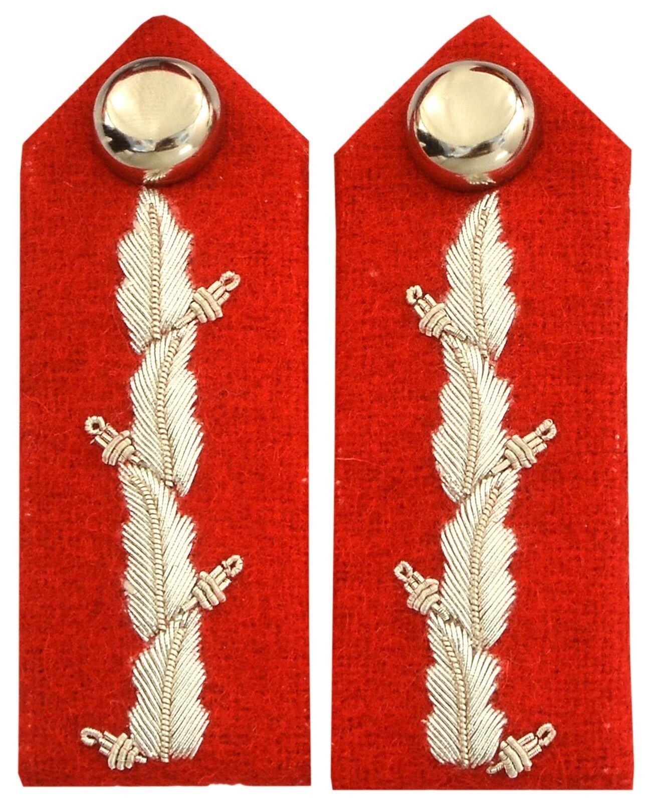 Gorget Collar Red Silver Leaf Patch FAD No. 1 Dress Military Officer ...