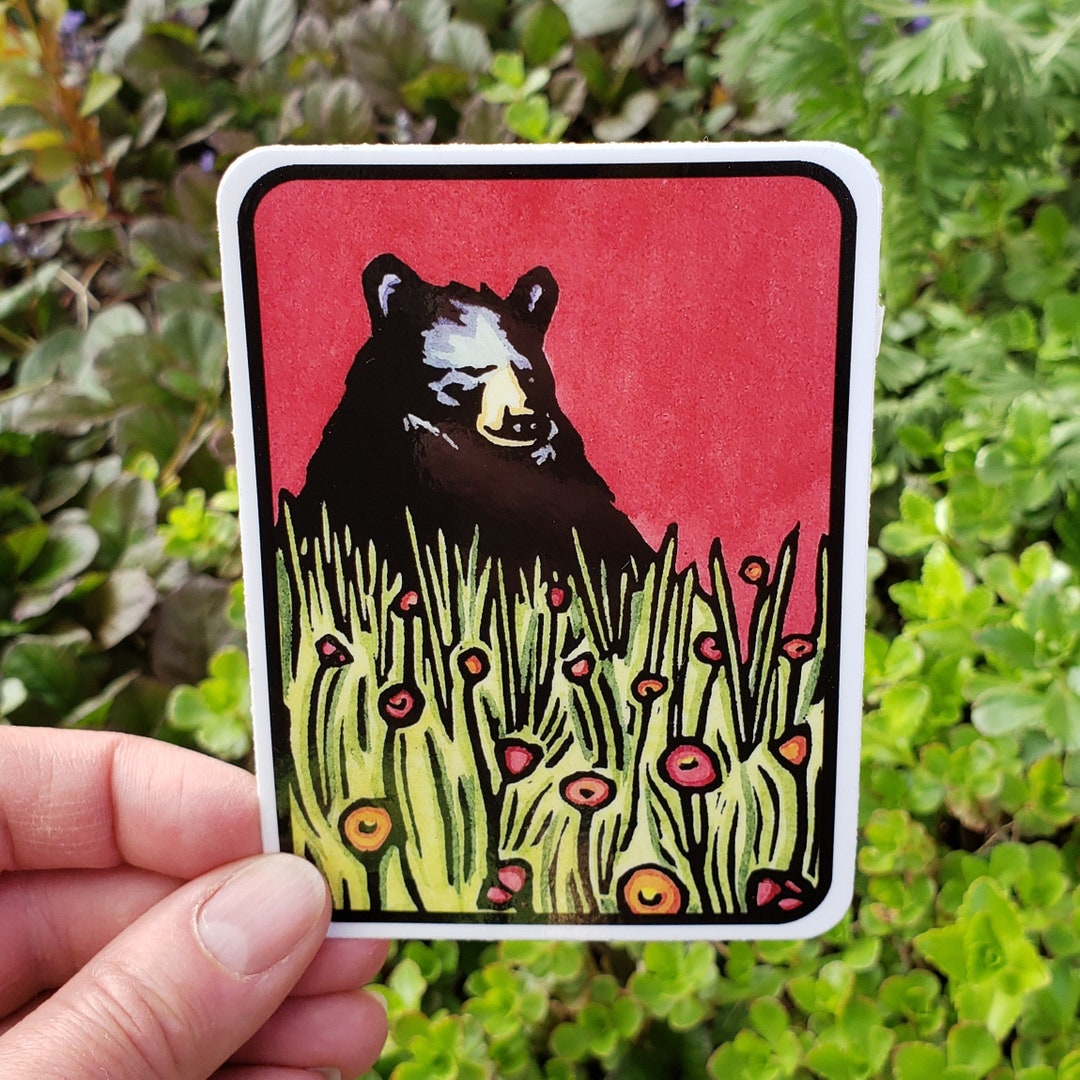 Sarah Angst Art Stickers: Naptime Black Bear - Etsy