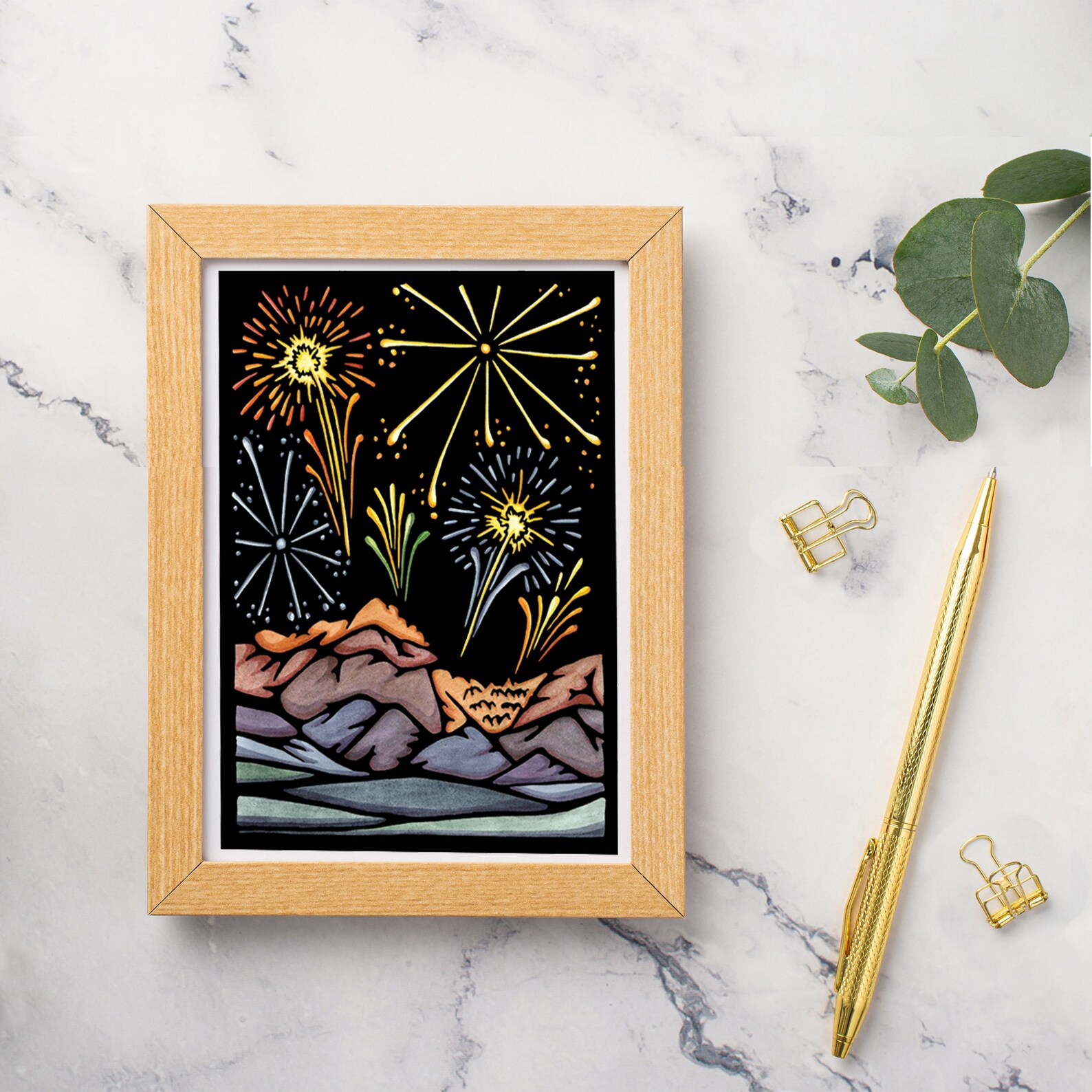 Blank Greeting Card: Fireworks by Sarah Angst Art - 319 - Etsy