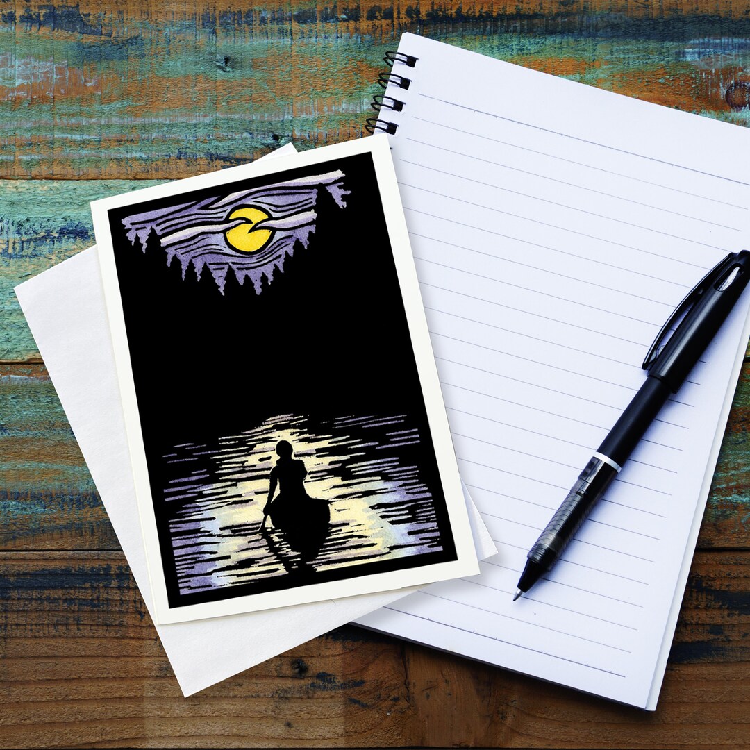Blank Greeting Card: Solitude Canoe by Sarah Angst Art - 068 - Etsy