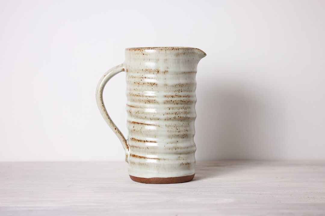 Rustic Pottery Jug: Handmade Stoneware, 1 Litre Ceramic - Etsy UK
