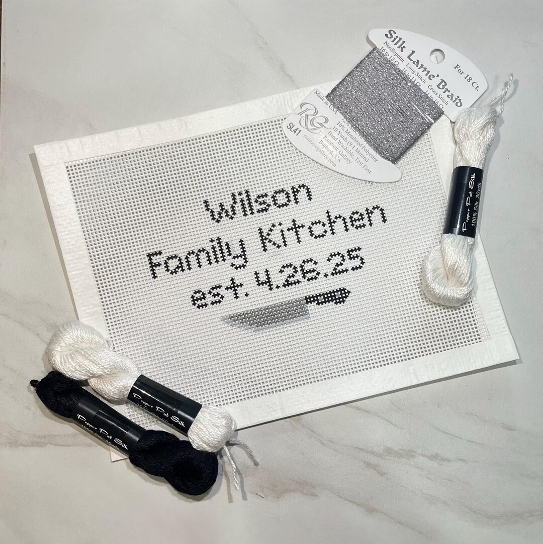 Custom Family Kitchen Hand-painted Needlepoint Canvas | 13 Mesh ...