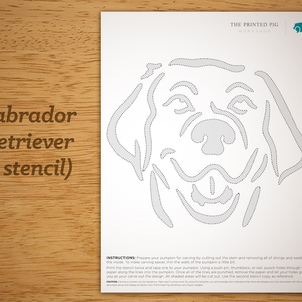 Labrador Pumpkin Stencil - Etsy