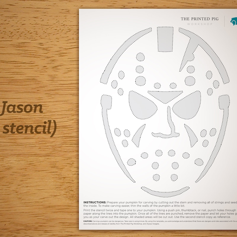 Jason Mask Stencil - Etsy