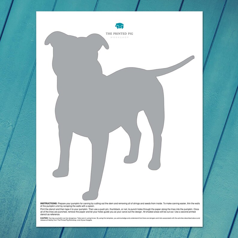 Staffy / Silhouette Series Printable Pumpkin Carving Pattern - Etsy