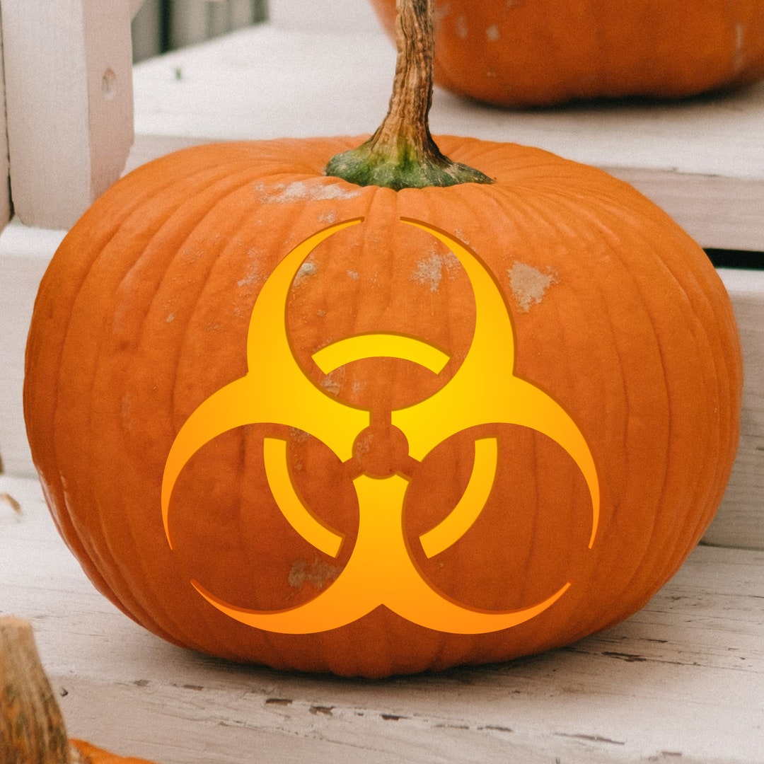 Printable Pumpkin Carving Pattern: Biohazard Symbol - Etsy