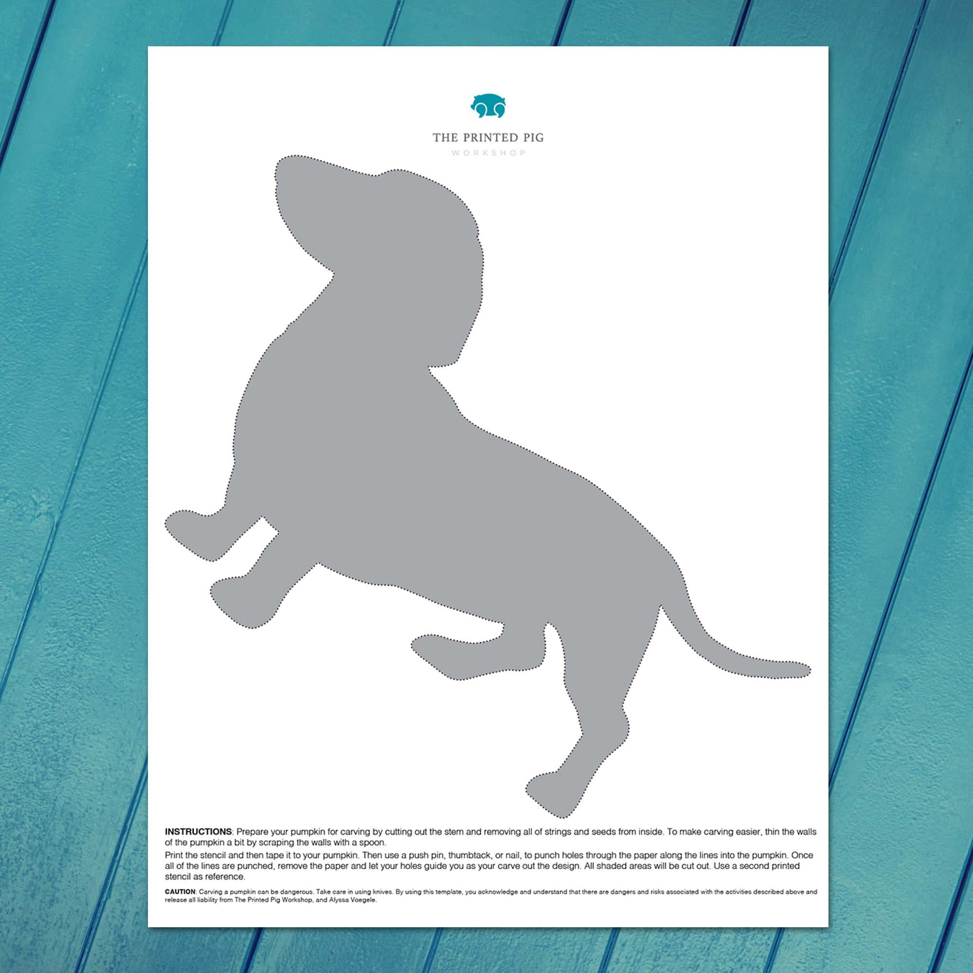 Weiner Dog Pumpkin Stencil