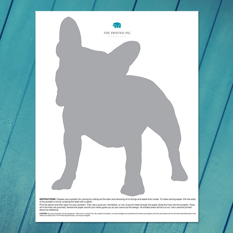 Frenchie / Silhouette Series Printable Pumpkin Carving Pattern: French ...