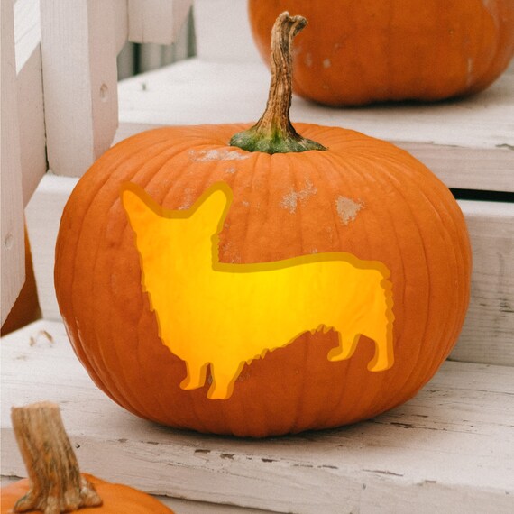 Corgi / Silhouette Series Printable Pumpkin Carving Pattern - Etsy