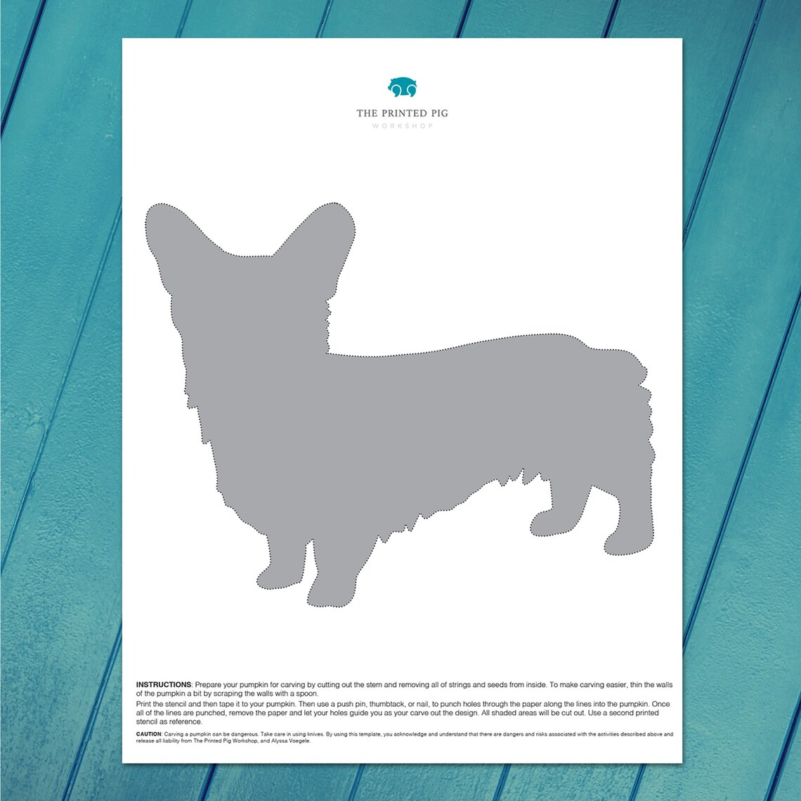Corgi / Silhouette Series Printable Pumpkin Carving Pattern - Etsy