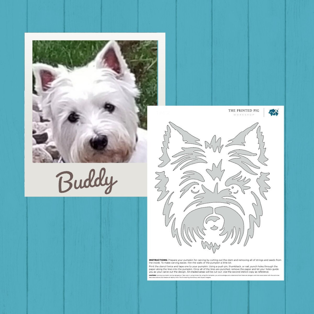Custom Pet Pumpkin Carving Stencil, Pattern From Photo - Etsy
