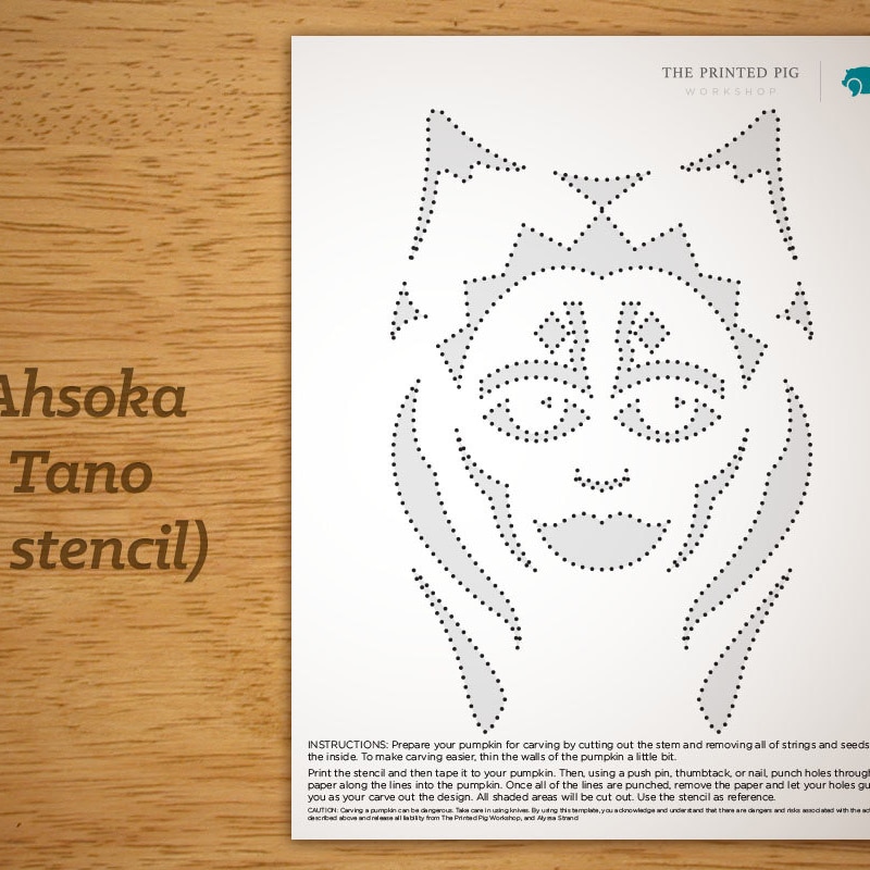Ahsoka Face Stencil - Etsy