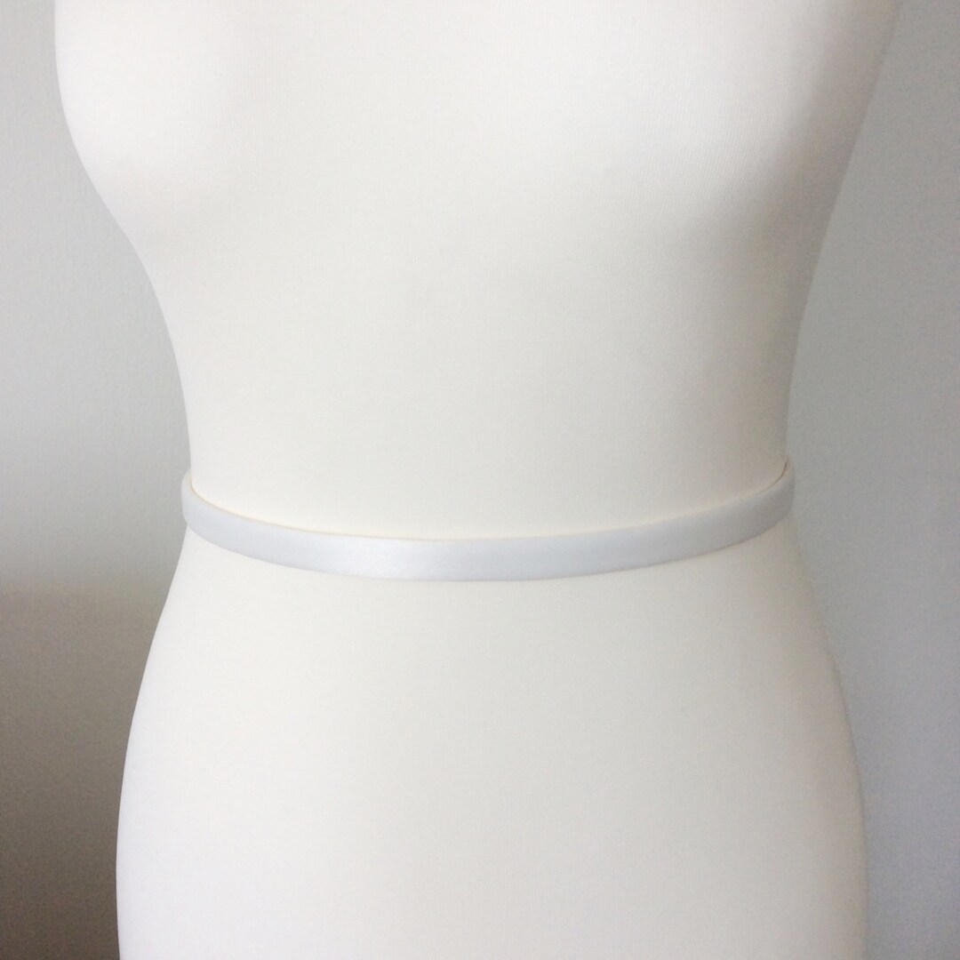Plain Wedding Belt, Ivory or White Bridal Belt, Simple Skinny Belt Made ...