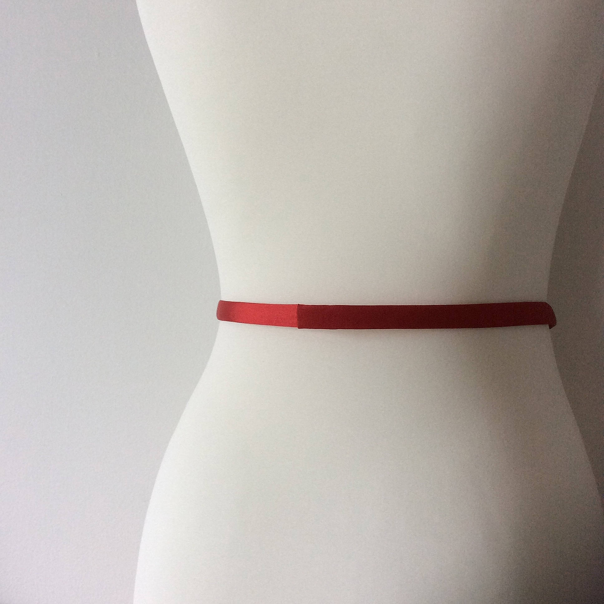Simple red belt skinny wedding belt thin bridal belt for a | Etsy