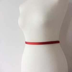 Simple Red Belt, Skinny Wedding Belt, Thin Bridal Belt for a Bit of ...