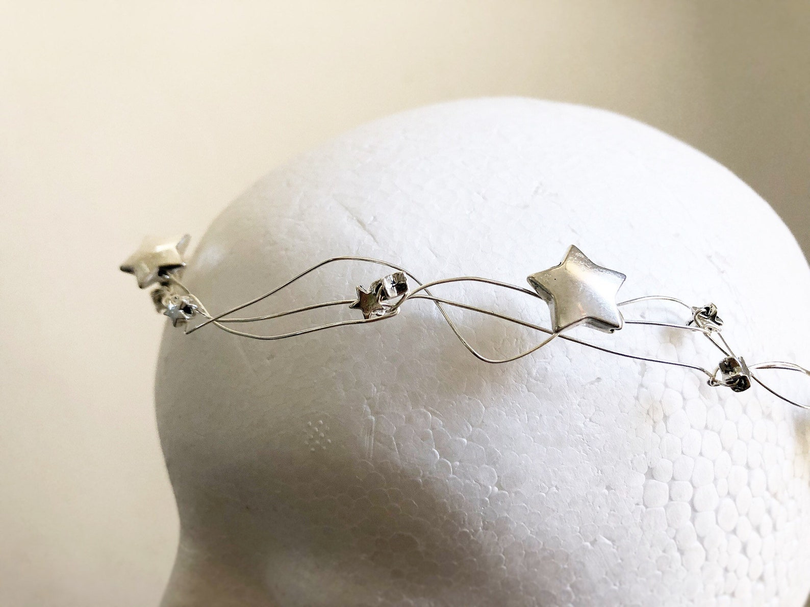 Star Headpiece Circlet With Silver Coloured Stars for Brides | Etsy