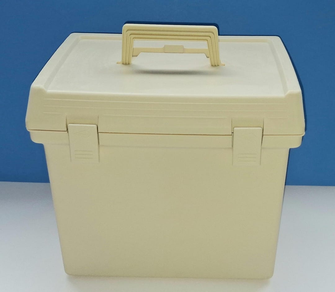 Vintage Rogers Box Plastic Storage Box Beige, Vintage Filing Box. - Etsy