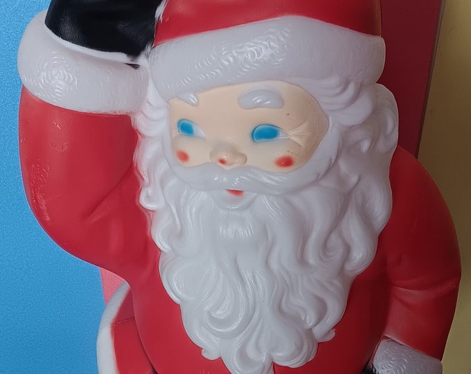 Mid Century Plastic Santa Claus Light up Blow Mold, Vintage Christmas ...
