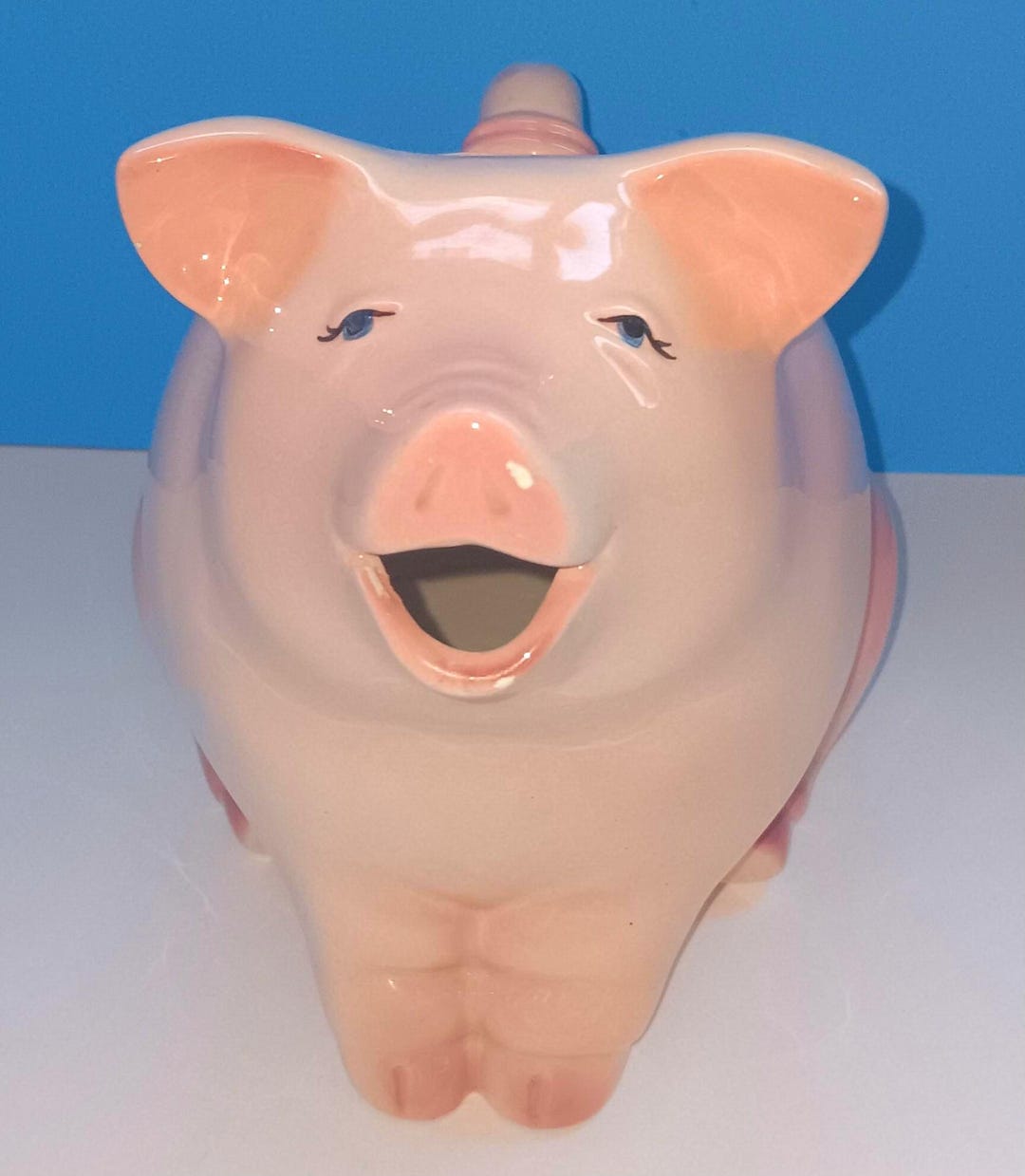 Vintage 1989 Ceramic Pig Pitcher With Polka Dot Handle by Clay Art ...