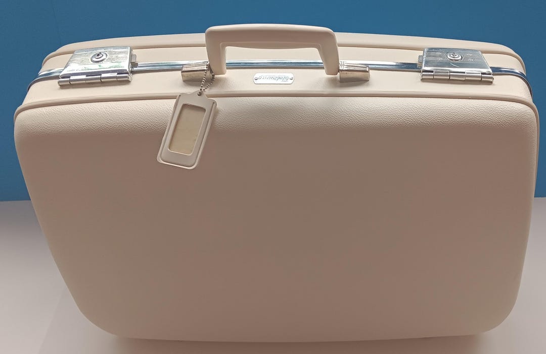 Mid Century White Hard Shell Suitcase by Fliteway, Vintage Retro White ...