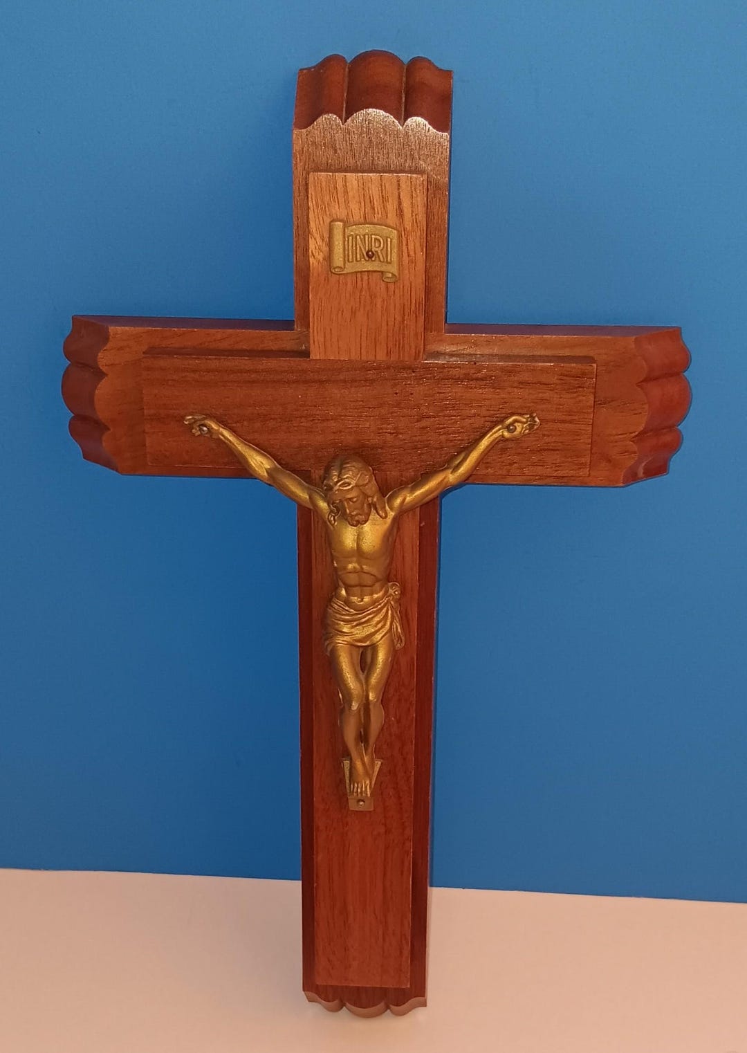 Vintage Wooden Last Rites Crucifix With Sealed Candles/holy Water, Mid ...