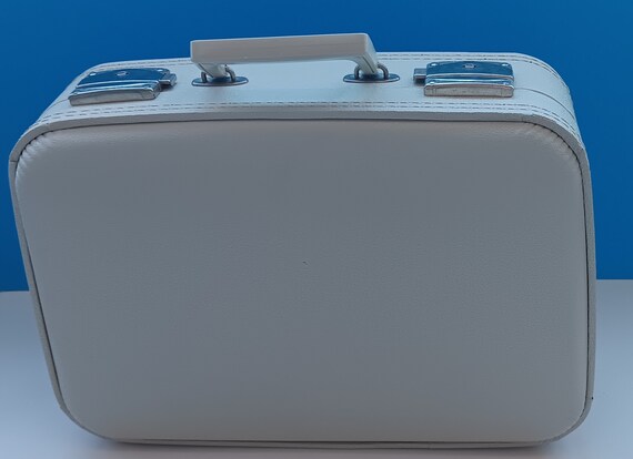 Mid Century Small White Hard Shell Suitcase, Vintage … - Gem