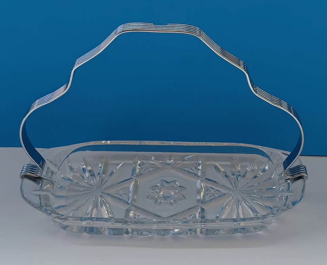 Vintage Anchor Hocking Glass Butter Dish With Chrome Handle - Etsy