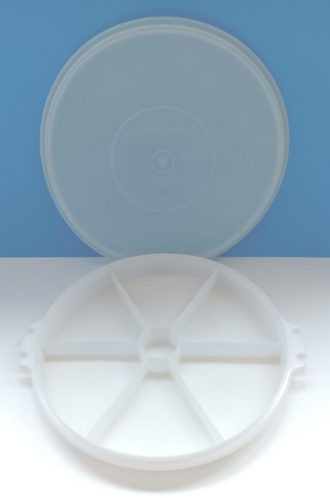 Vintage White Tupperware Divided Lazy Susan Container With Lid ...