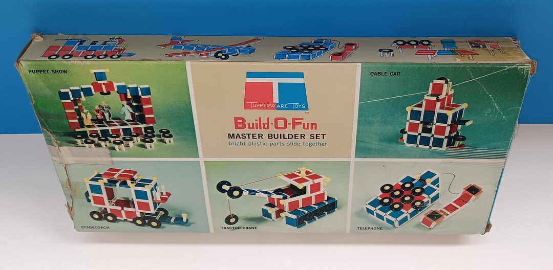Vintage Build O Fun Master Builder Set by Tupperware Toys, Mid Century ...