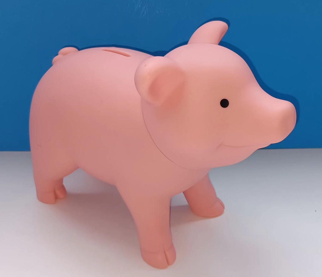 Vintage Rubber Piggy Bank With Rotating Head by Schylling, Vintage ...