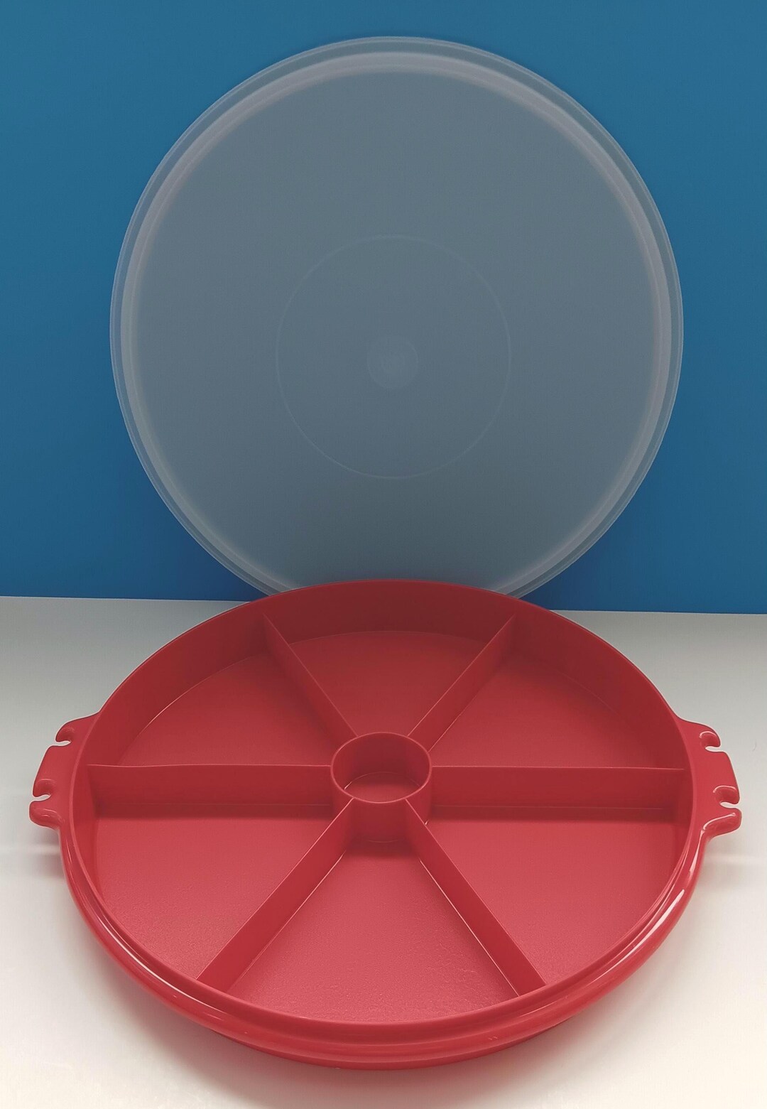 Vintage Tupperware Round Divided Serving Tray #405-1 - Etsy