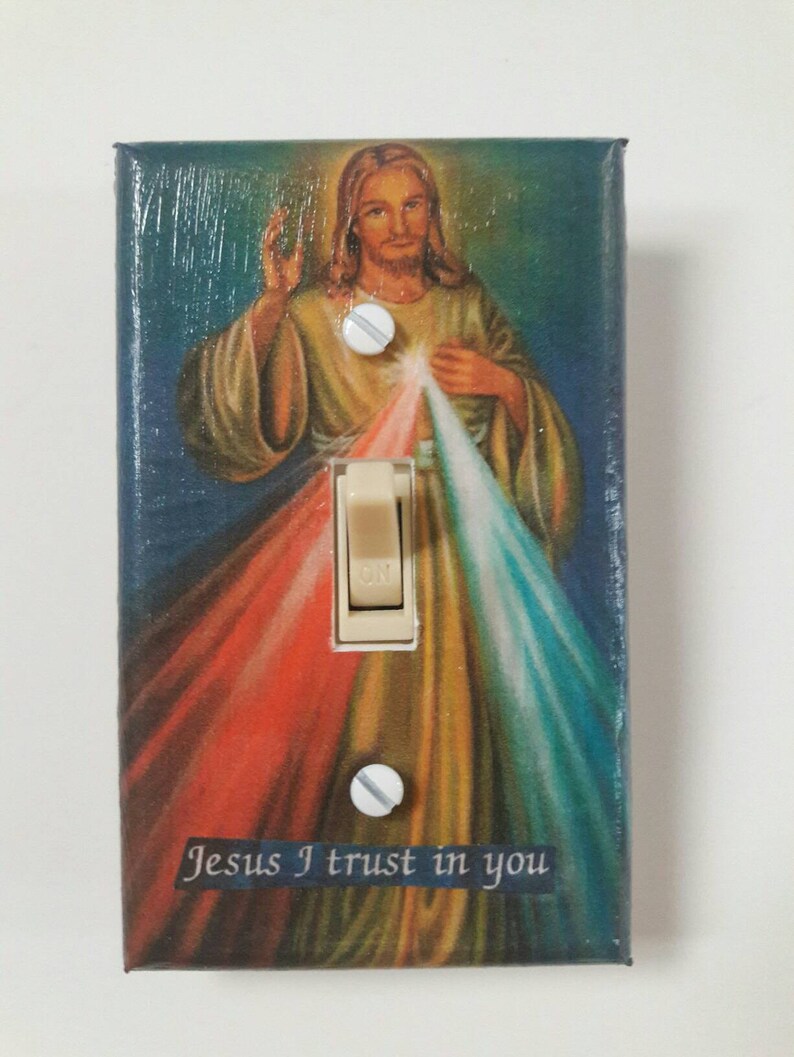 Handmade Decoupaged Jesus Light Switchplate Cover Wall Decor - Etsy.de